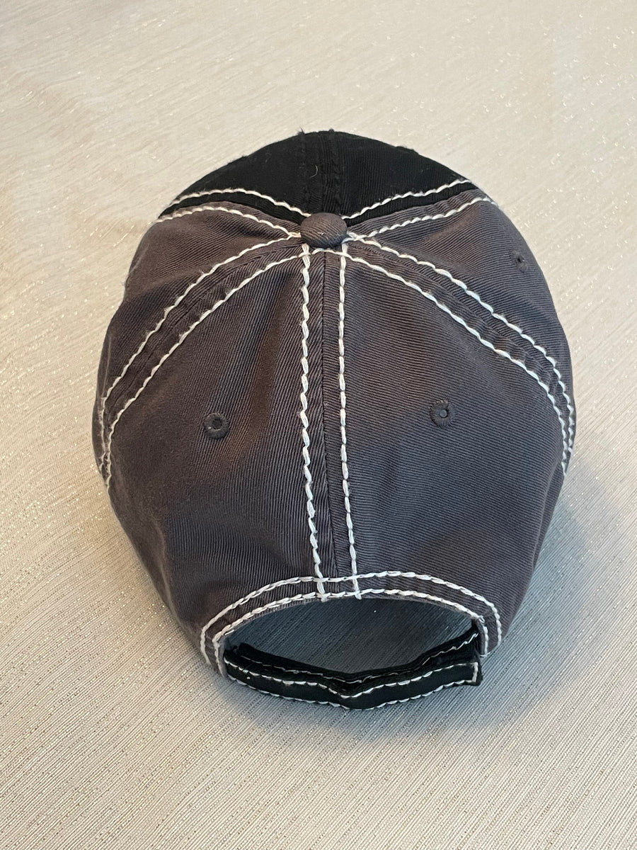 502BB Two Toned Black/Grey/White 6 Panel Low Profile Dad Hat ...